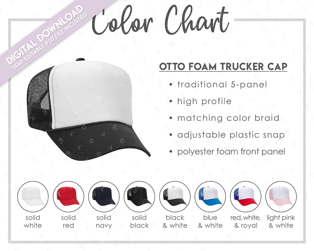 Semi-editable Otto 39-165 Color Chart *PRINTFUL COLORS* • Otto Foam ...