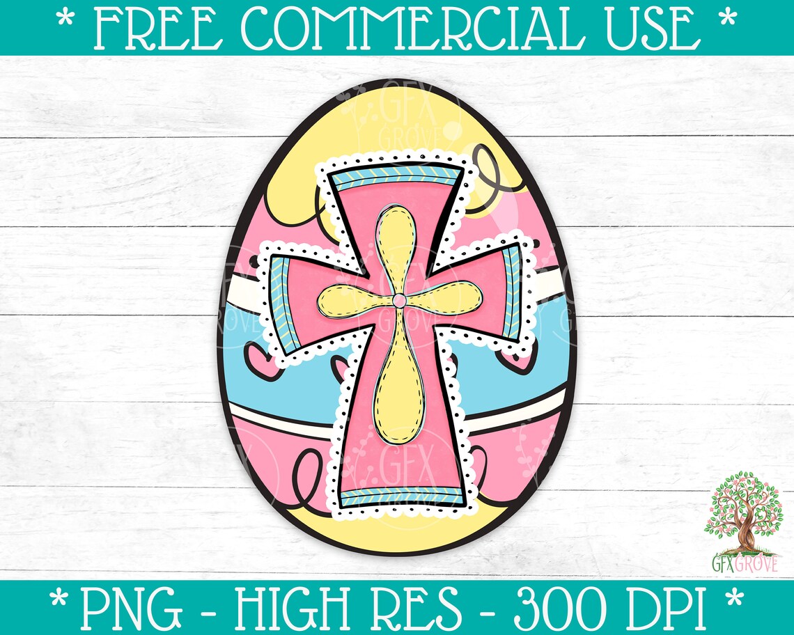 Christian Cross Easter Egg Bundle Easter Egg Clipart | Etsy
