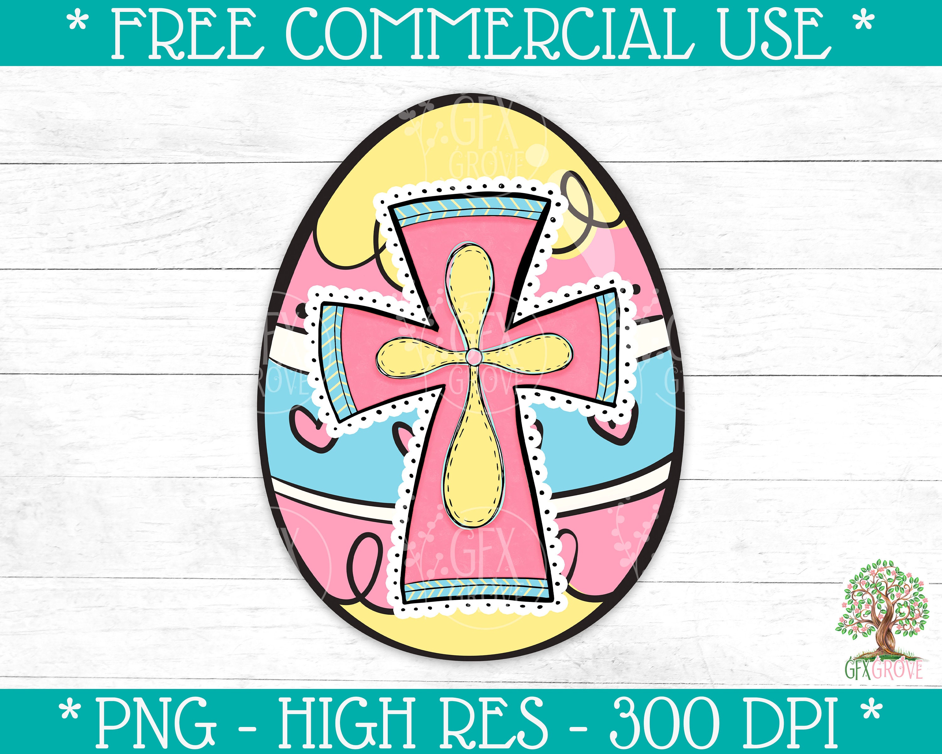 Christian Cross Easter Egg Bundle Easter Egg Clipart | Etsy