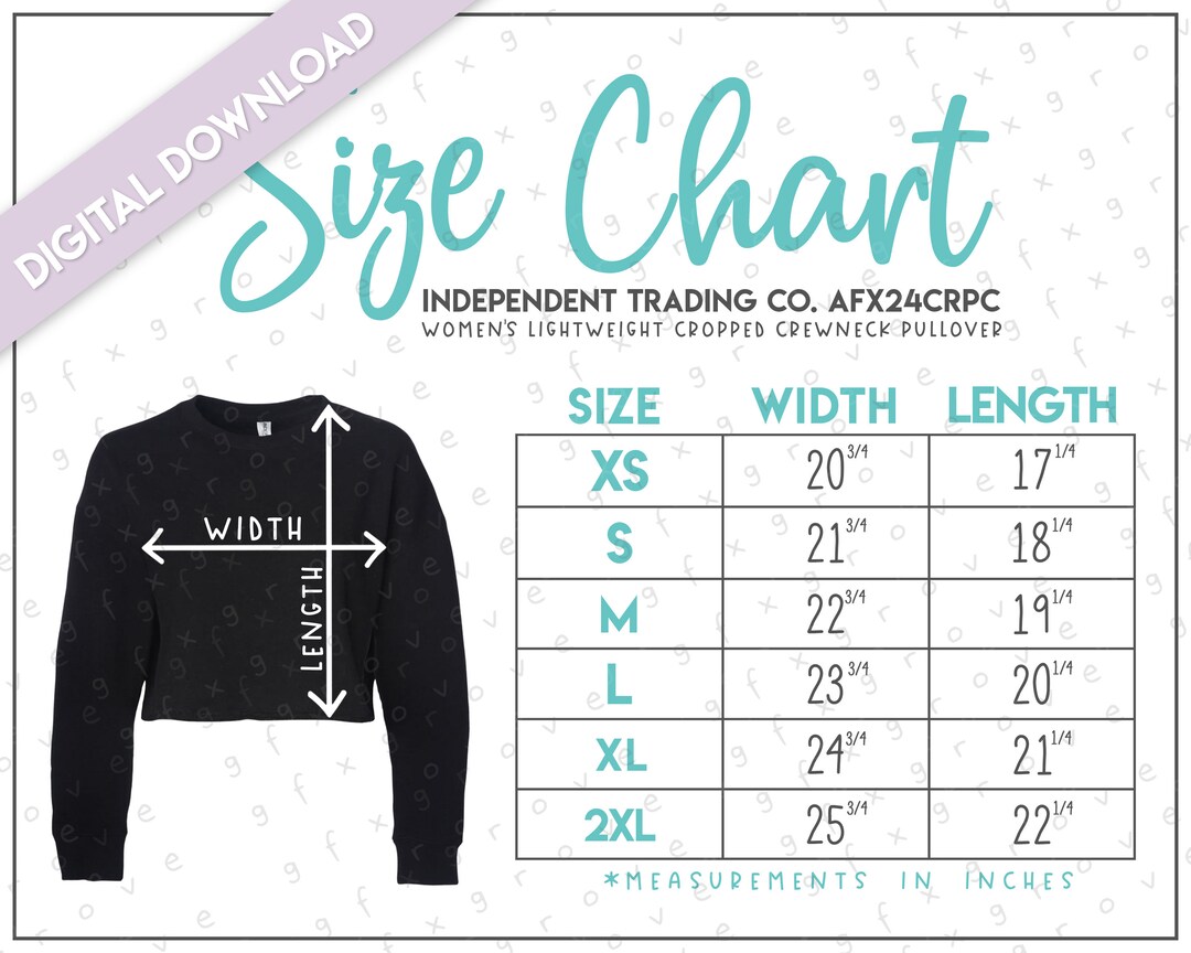 Independent Trading Co. AFX24CRPC Size Chart • Independent Trading Co ...