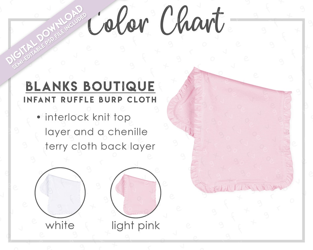 Semi-editable Blanks Boutique Infant Ruffle Burp Cloth Color Chart ...