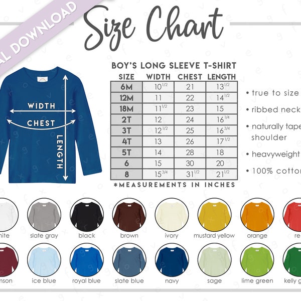 Blanks Boutique Size Charts - Etsy