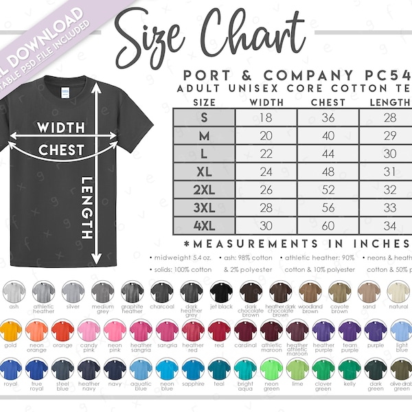 Port and Co Color Chart - Etsy