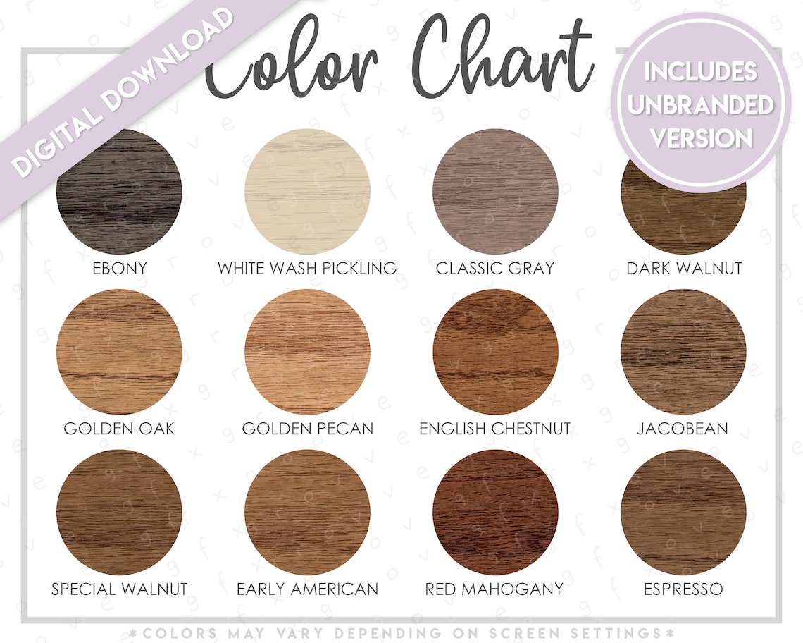 Behr Wood Stain Color Chart (2 Versions Included) • Behr Transparent ...