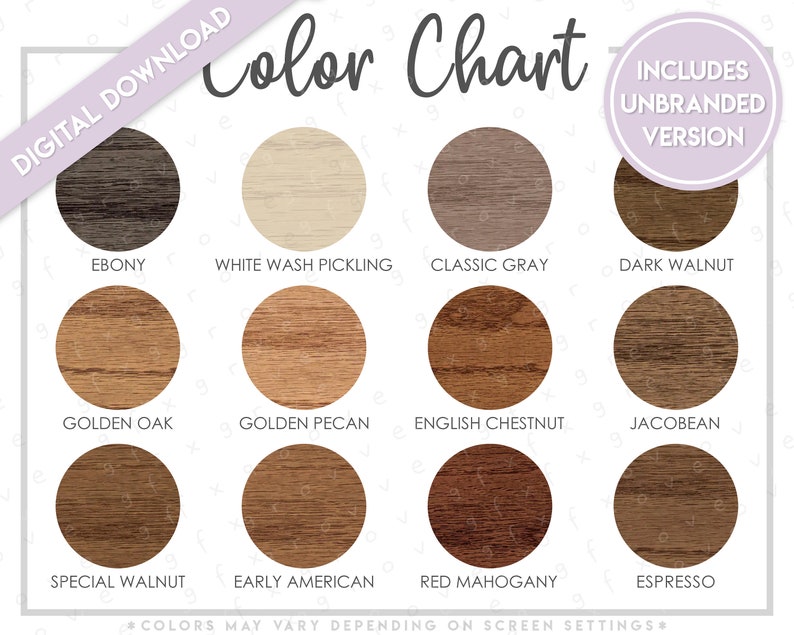 Behr Wood Stain Color Chart (2 Versions Included) • Behr Transparent ...