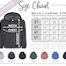 Semi-editable Bella Canvas 3001Y Size Color Chart Includes Solid ...