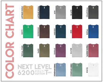 Art & Collectibles Digital Every Color Tshirt next level Color Chart ...