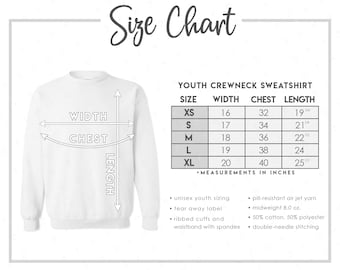 District DT6000Y Size Color Chart District Youth Very - Etsy