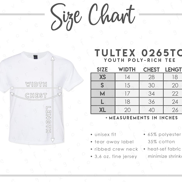 Tultex Size Chart - Etsy