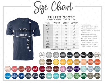 Tultex Size Chart | Etsy