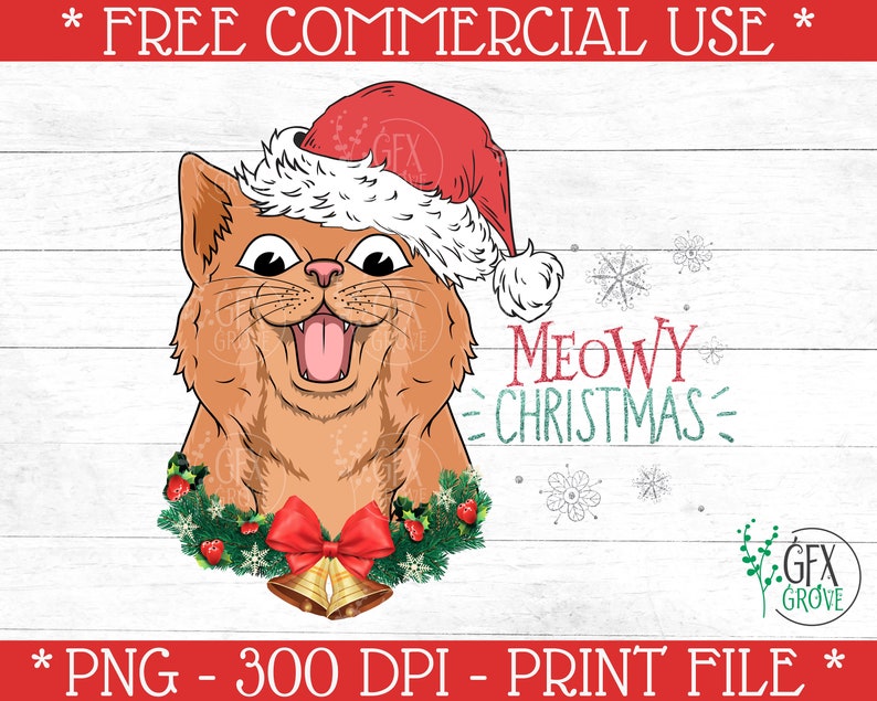 Save 83% Meowy Christmas Cat Bundle Christmas Cat PNG | Etsy
