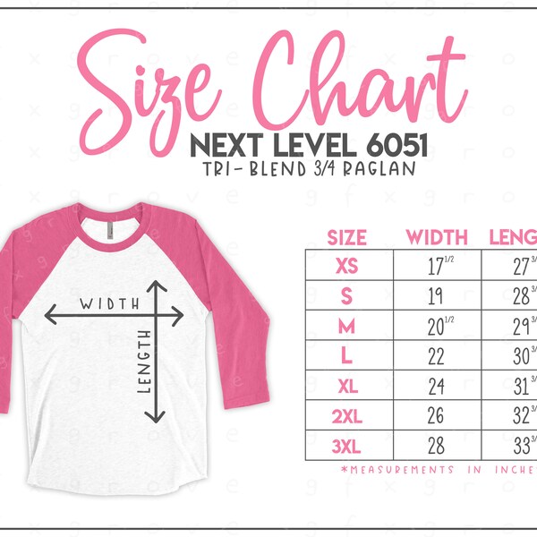 Raglan Color Chart - Etsy