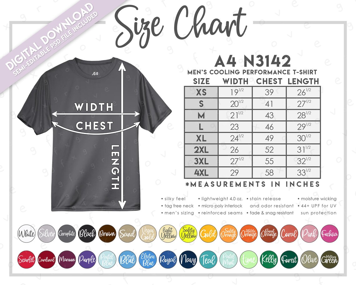 Semi-editable A4 N3142 Size Color Chart A4 Cooling - Etsy