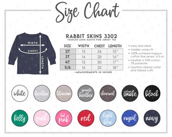 Toddler Rabbit Skins Color Chart - Etsy