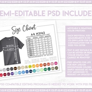 Semi-editable A4 N3142 Size Color Chart A4 Cooling Performance T-shirt ...