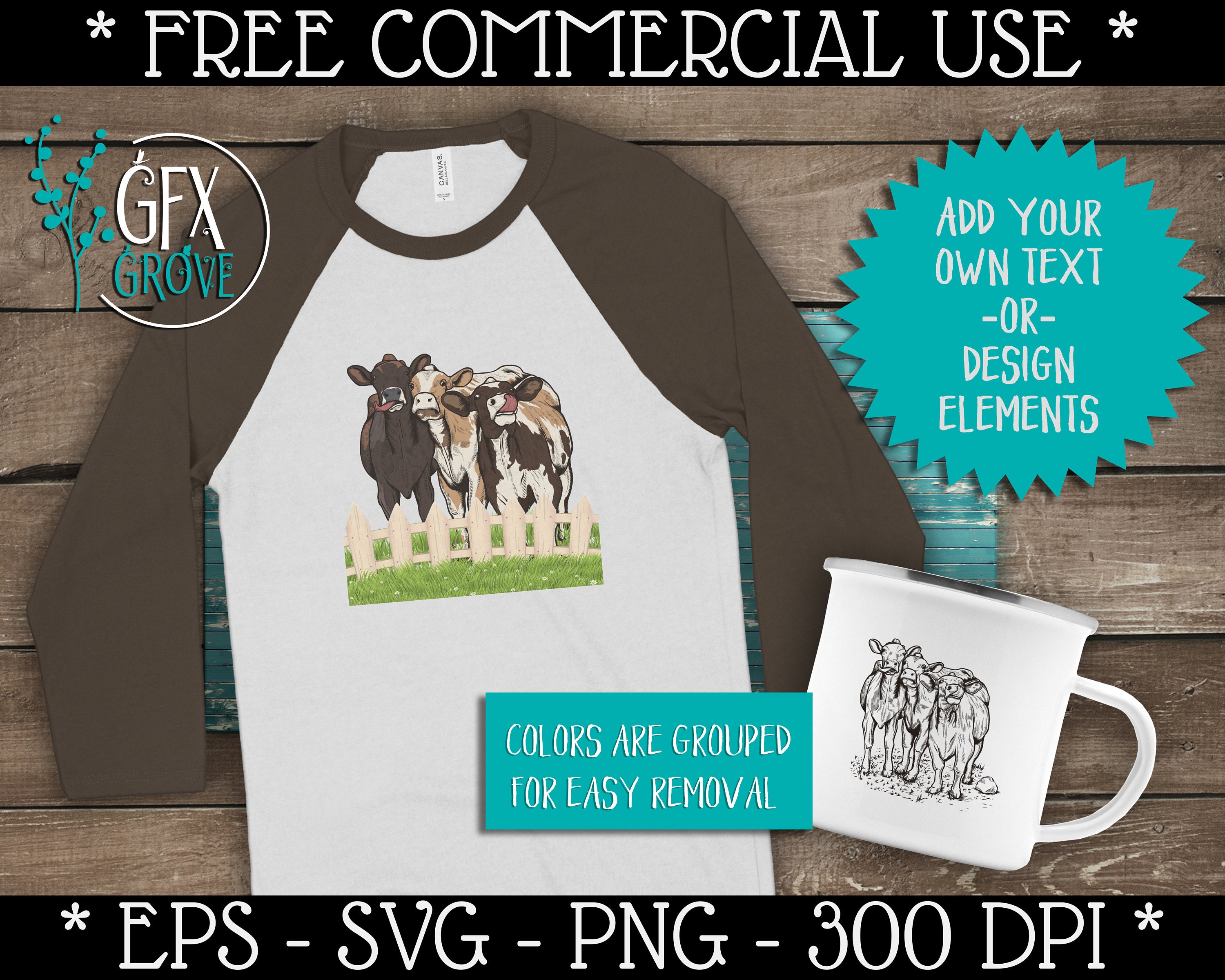 3 Cows SVG - Heifers Vector File - Cows Clipart - Cow Sublimation ...