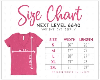 Next Level Cvc Size Chart - Etsy