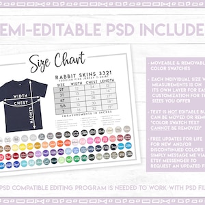 Semi-editable Rabbit Skins 3321 Size + Color Chart • Rabbit Skins ...