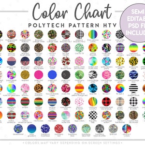 Polytech Pattern HTV Color Chart • 93 Patterns • Semi-editable PSD ...