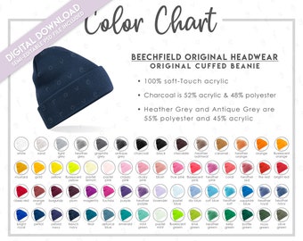 Sportsman Beanie Color Chart - Etsy