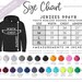 Semi-editable Jerzees 996YR Size + Color Chart • Jerzees Youth Hooded ...