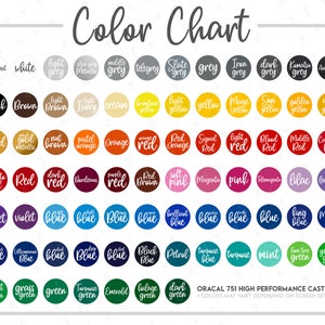 Oracal 751 Vinyl Color Chart • 79 COLORS • Semi-editable PSD • Oracal ...