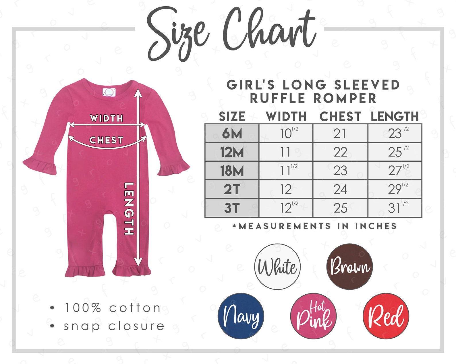 Blanks Boutique Girl's Long Sleeve Ruffle Romper Size Color Chart ...