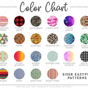 Siser Easypsv Patterns Color Chart • 4 Charts Included • Semi-editable ...