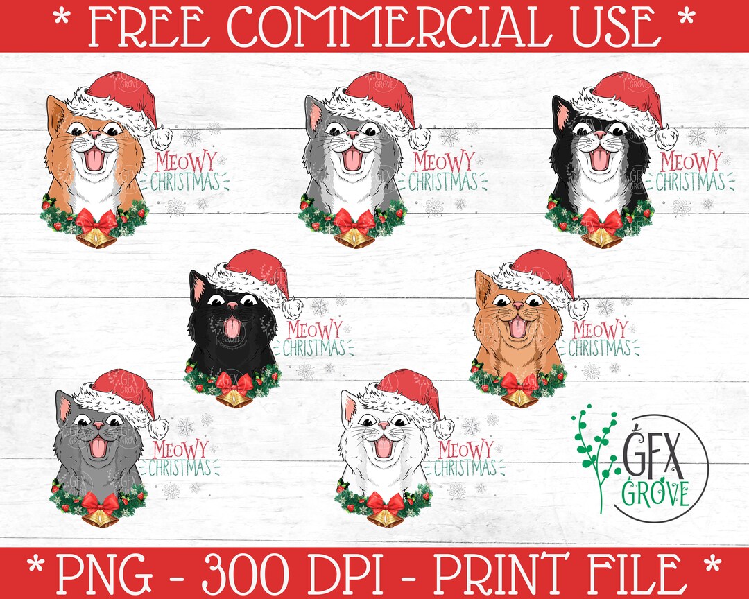 Save 83% Meowy Christmas Cat Bundle Christmas Cat PNG Christmas Cat ...