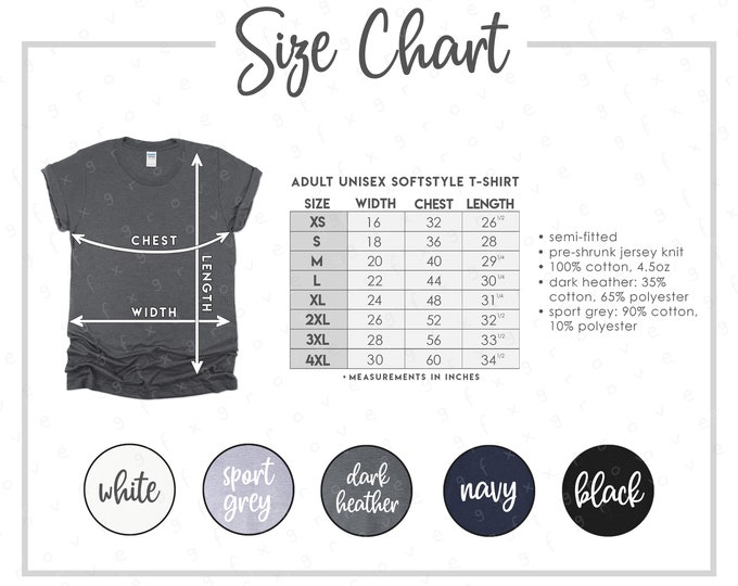 64000 Color Chart|64000 Size Chart|g640 Mockup|t Shirt Size Chart ...