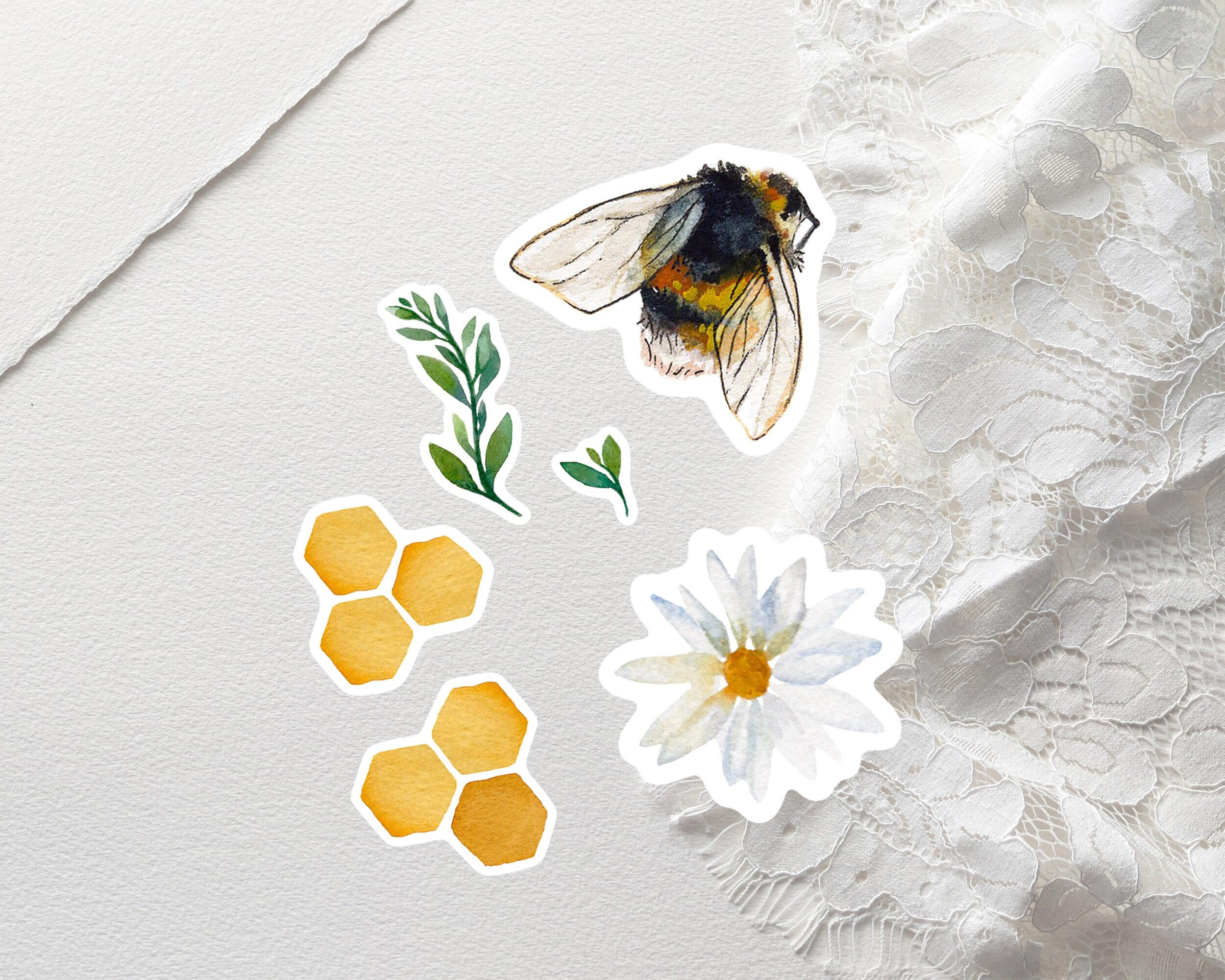Bee Sticker Sticker Pack Honey Bee Sticker Nature - Etsy