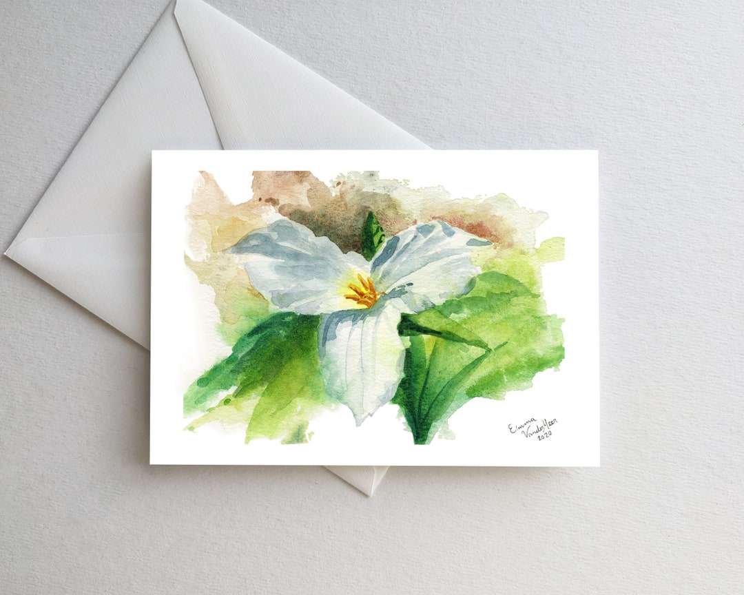 Trillium Greeting Card Blank Greeting Cards Botanical - Etsy