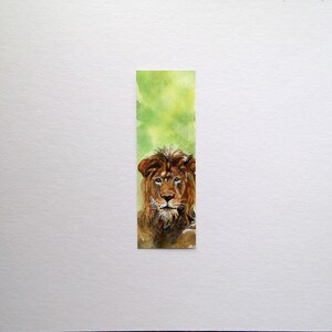 Watercolor Bookmark of Lion | Lion Bookmark | Animal Bookmark | Paper ...
