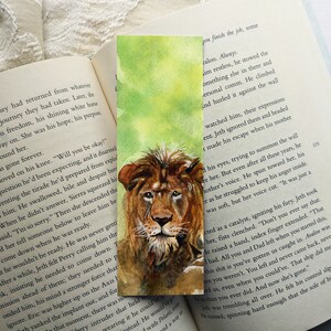 Watercolor Bookmark of Lion | Lion Bookmark | Animal Bookmark | Paper ...