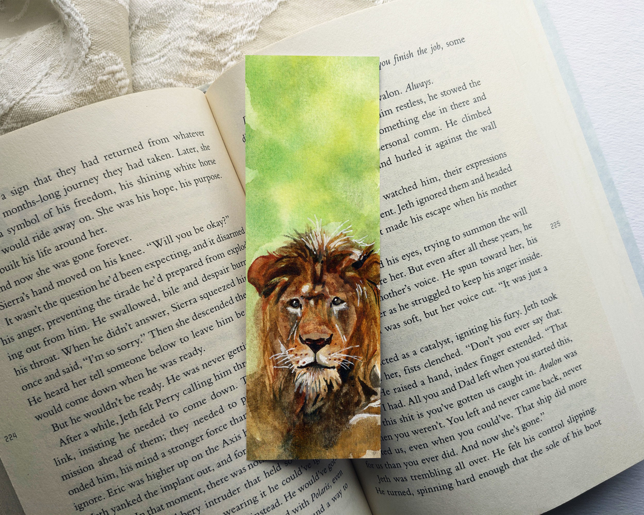 Watercolor Bookmark of Lion Lion Bookmark Africa Bookmark - Etsy