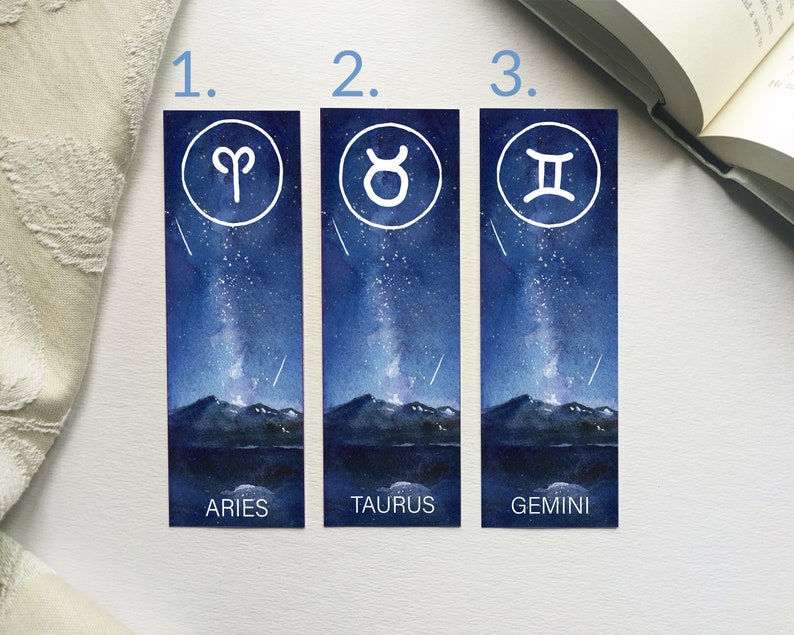 Zodiac Bookmark | Constellation | Zodiac Sign | Watercolor Bookmark ...