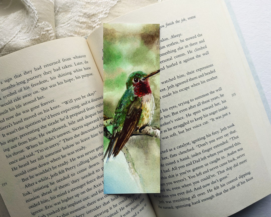 Watercolor Bookmark of Hummingbird Hummingbird Nature - Etsy