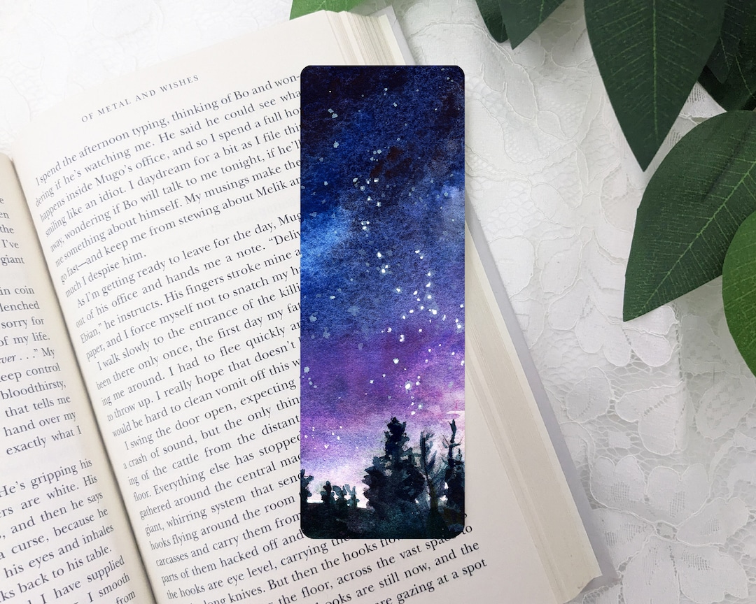 Watercolor Bookmark | Bookmark Forest | Bookmark With Tassel | Handmade ...