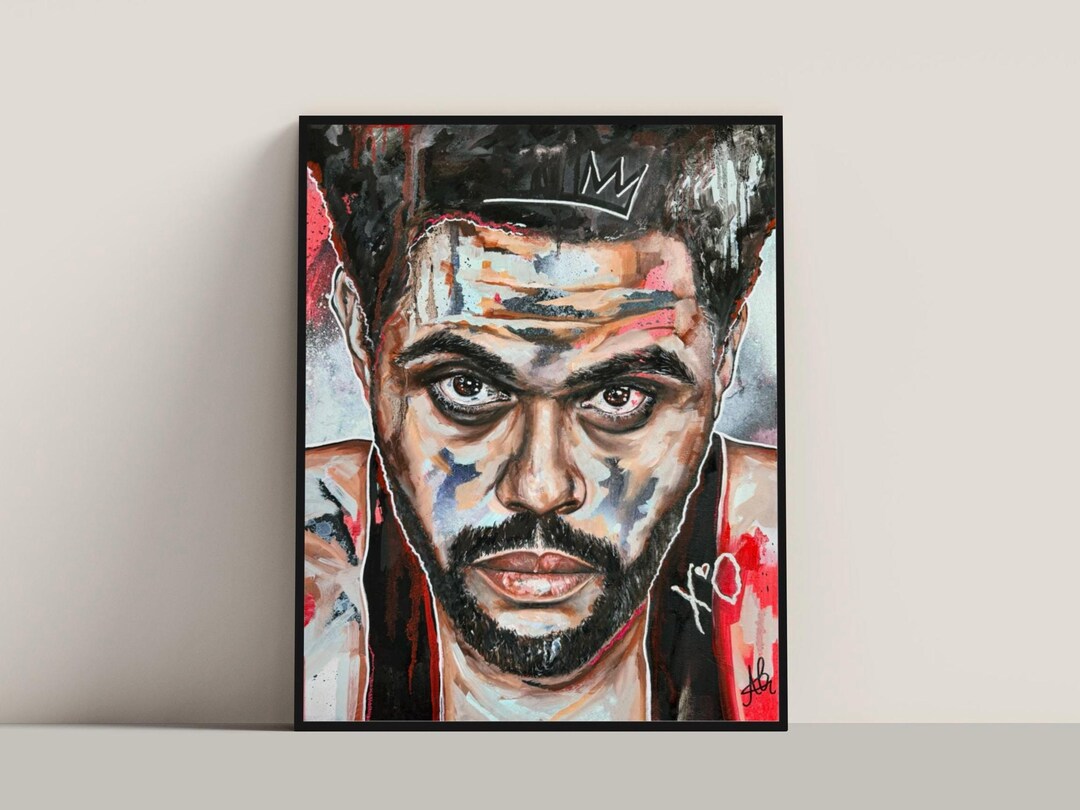 The Weeknd Portrait Poster, Album Cover Painting, Hurry up Tomorrow ...