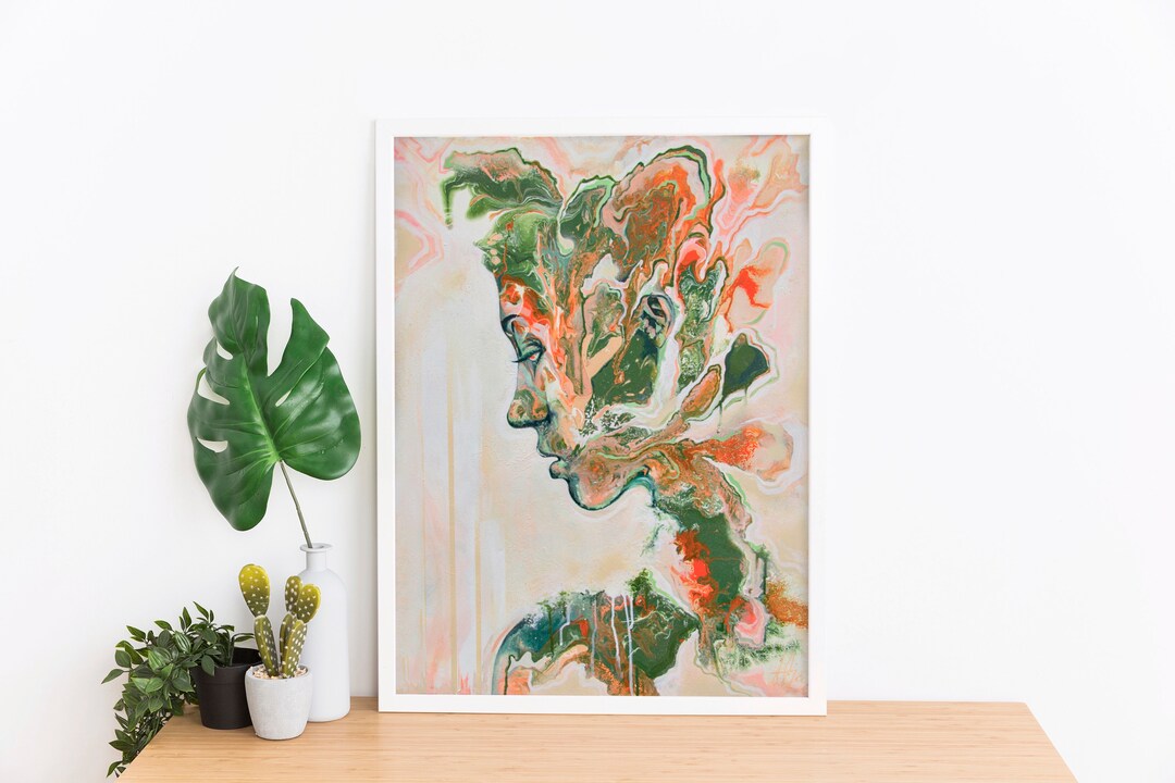 Fine Art Print “transcendence” Colorful Abstract Modern Portrait Wall ...