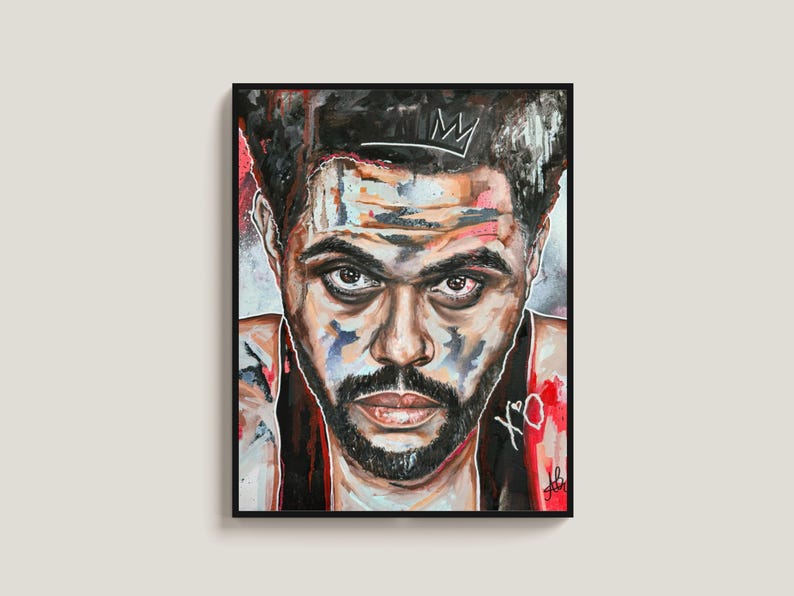 The Weeknd Portrait Poster, Album Cover Painting, Hurry up Tomorrow ...