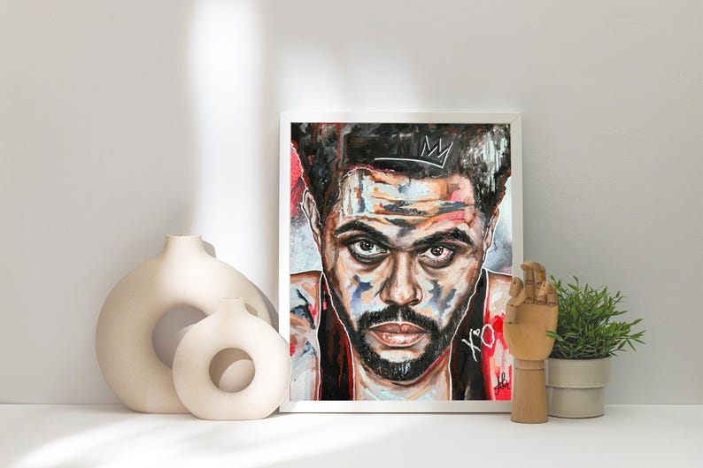 The Weeknd Portrait Poster, Album Cover Painting, Hurry up Tomorrow ...