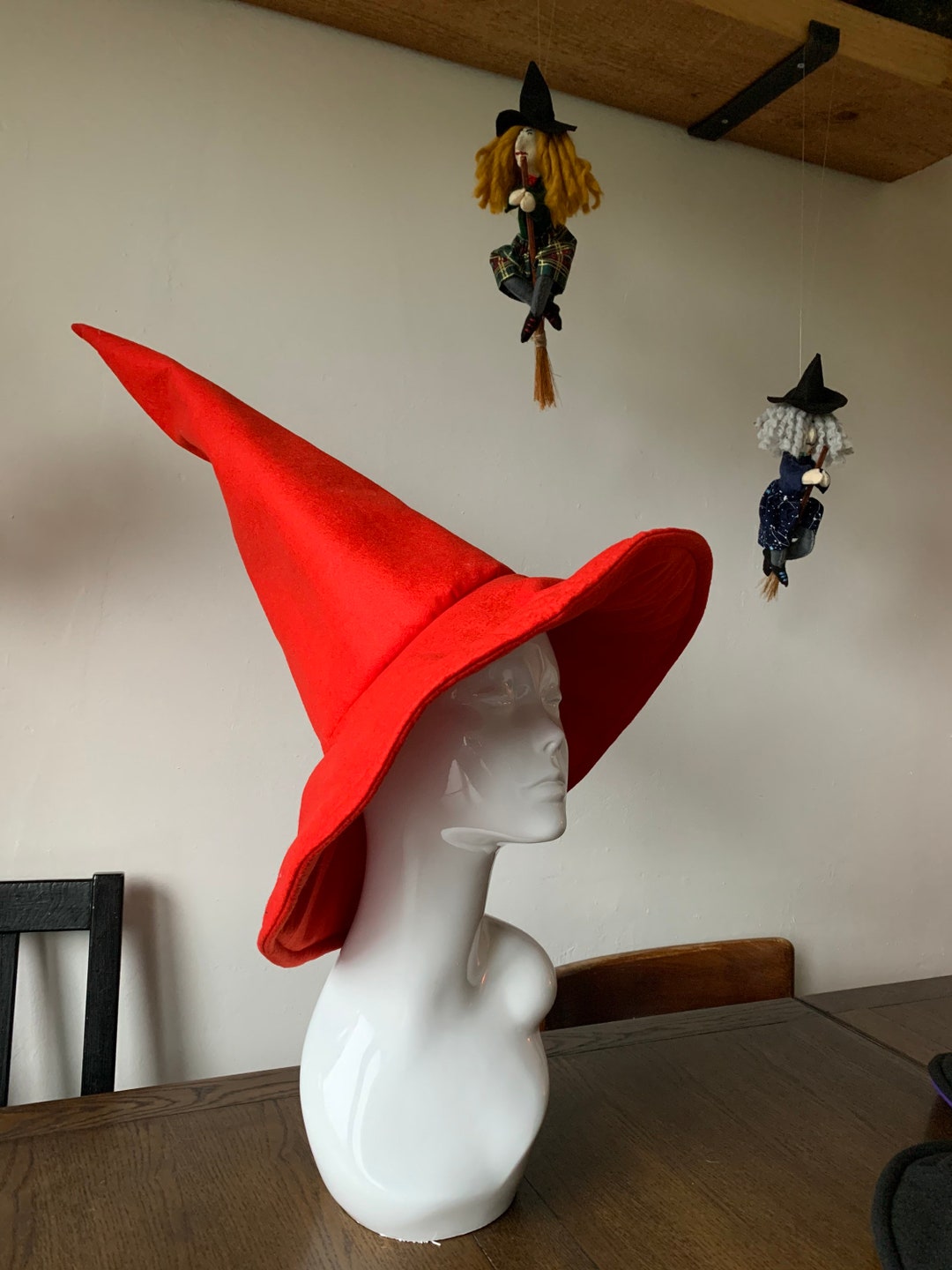 Witch Hat Wizard Hat Red Wizard Hat Red Witch Hat Cosplay - Etsy