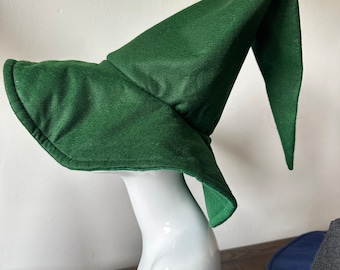 Green "crooked Mage" Witch Hat / Wizard Hat / Pointy Hat / Mage ...