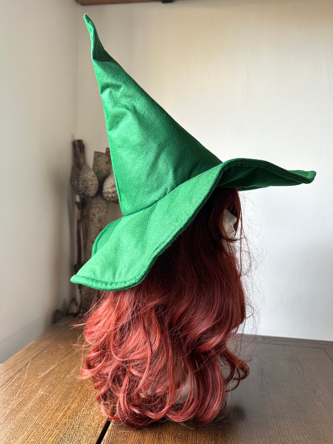 GREEN Wizard Hat , Witch Hat, Custom Hat, Cosplay Hat, Sorting Hat ...
