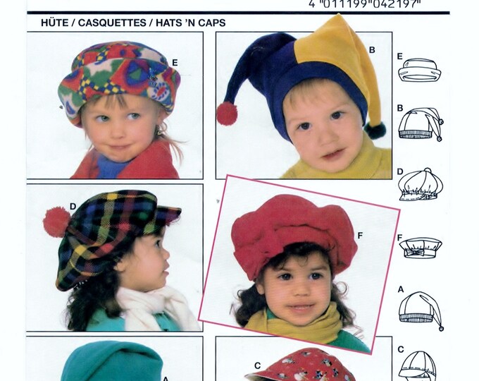 Burda 4219 Toddler and Children's Hats 'N Caps 6 Cute Styles, Sailor ...
