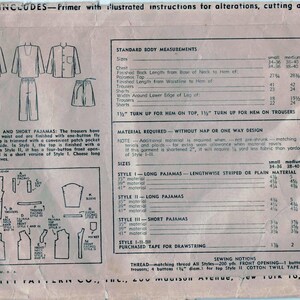 Simplicity 2207 Vintage 1940's Men's Pull Over or Button Front Pajamas ...