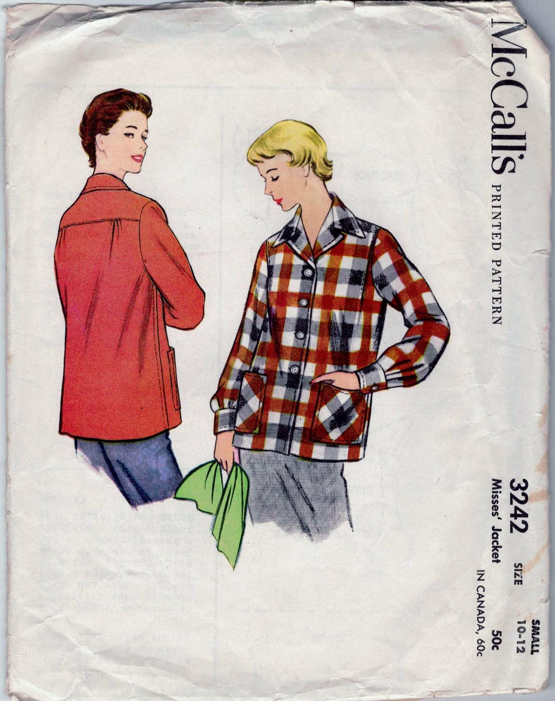 Mccall's 3242 - Misses' Jacket - Pendleton Styling - Size Small - 10-12 ...