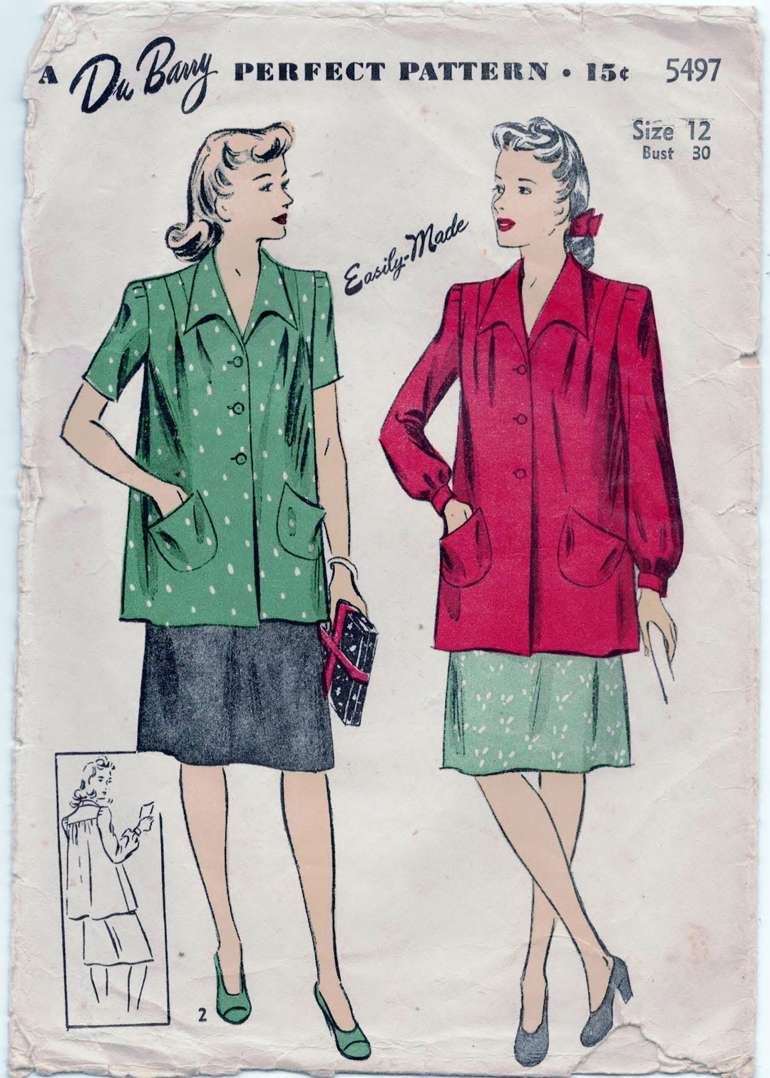 Dubarry 5497 - Ladies Smock - Tucked Front Bodice, Short or Bishop ...