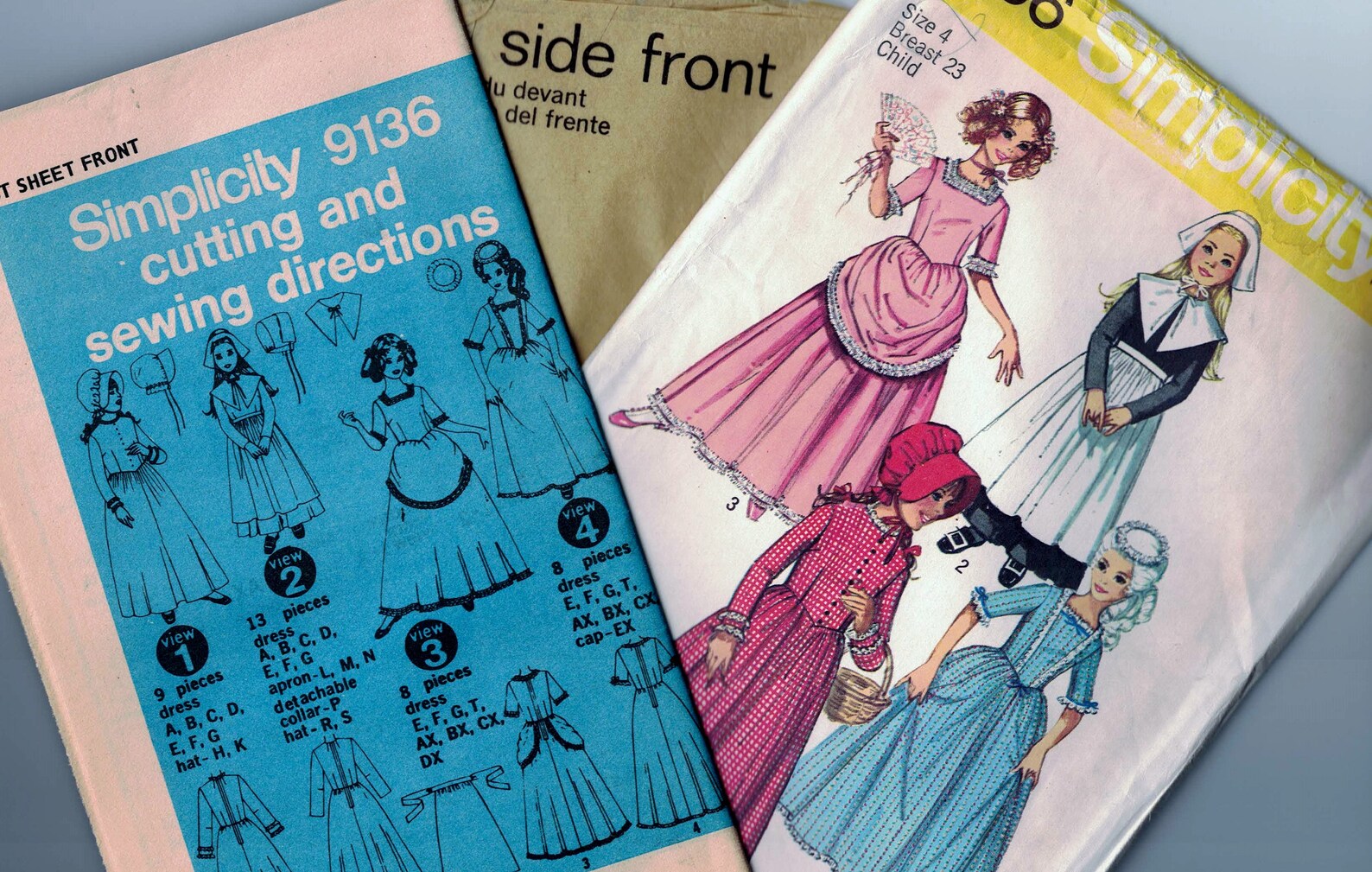 Simplicity 9136 Historical Girls Costumes Puritan | Etsy